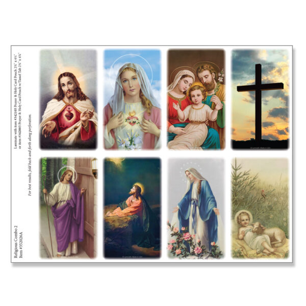 2-1/2" x 4-1/4" Religious Combo 2 Micro-Perf Prayer Cards (8-up on 8-1/ ...