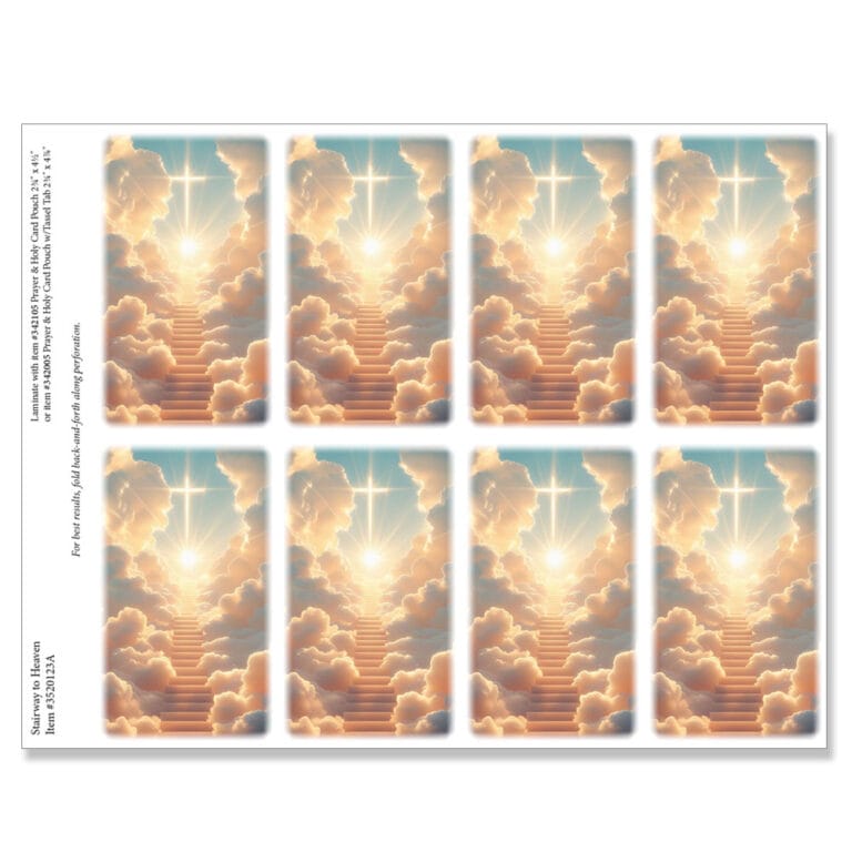 2-1/2" x 4-1/4" Stairway to Heaven Micro-Perf Prayer Cards (8-up on 8-1 ...